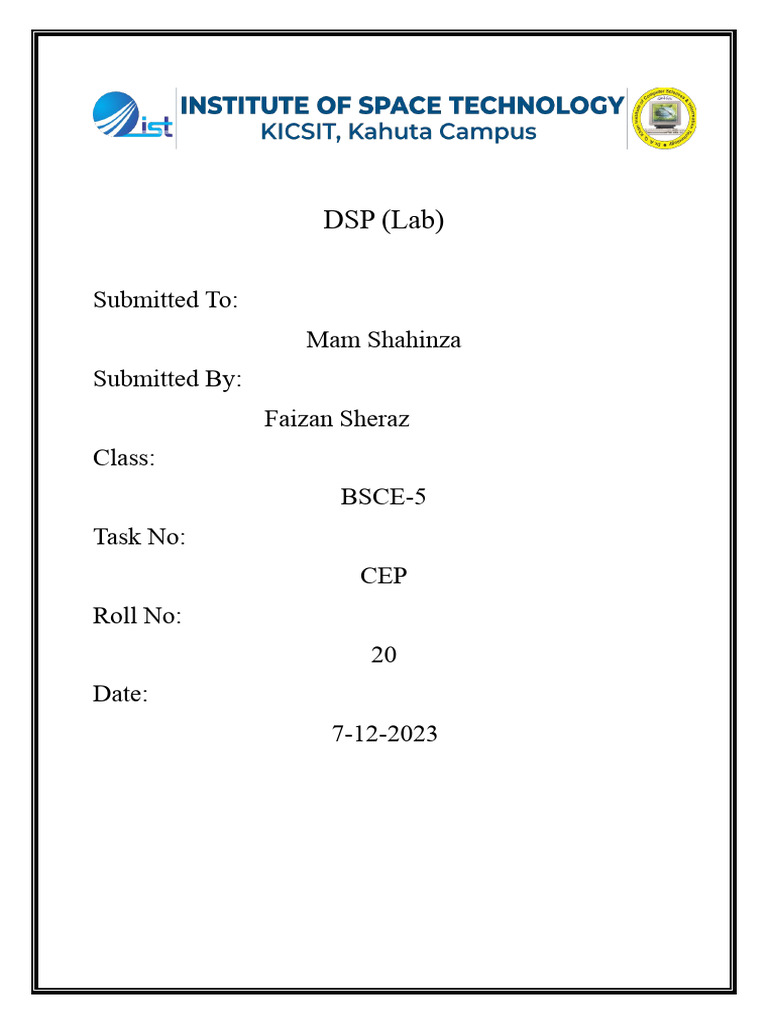 DSP CEP Faizan | PDF | Image Segmentation | Receiver Operating Characteristic