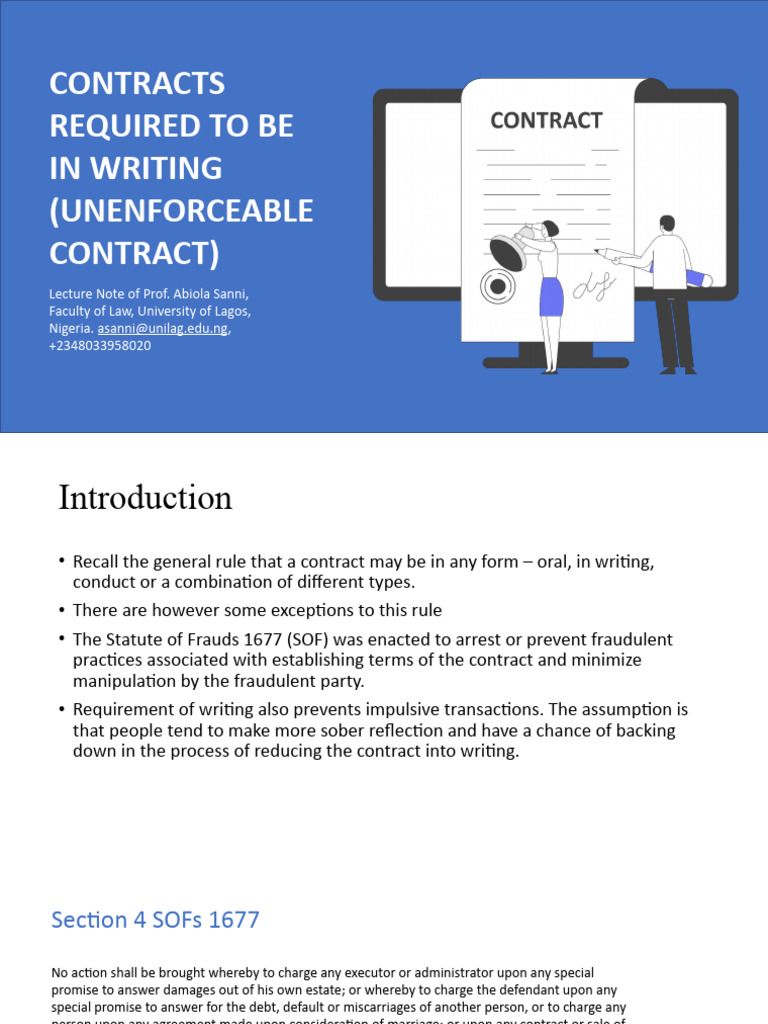 Unenforceable Contract. | PDF | Guarantee | Legal Remedy