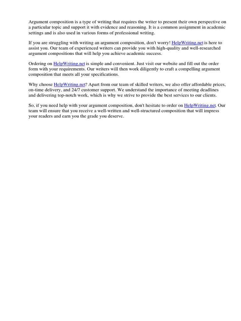 Argument Composition | PDF | Essays | Argument