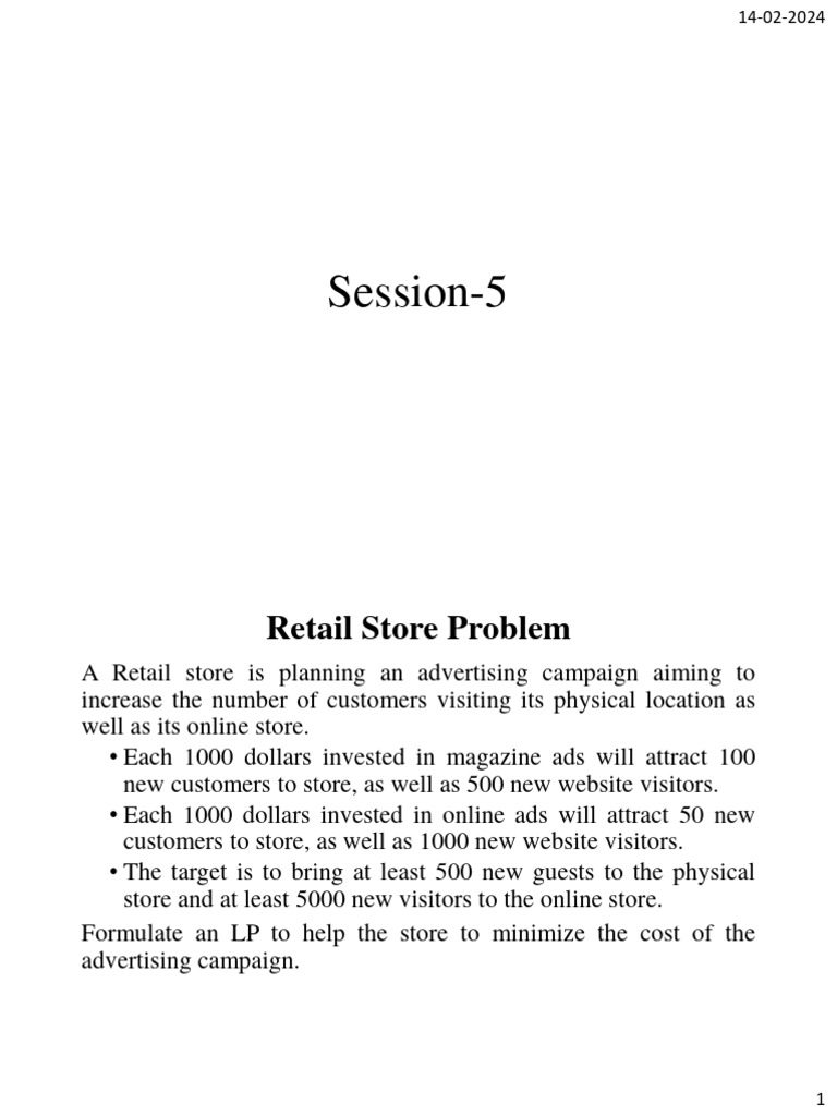 Session 5 | PDF | Foods | Mathematical Optimization