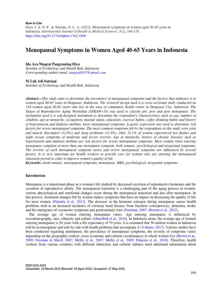 Menopausal Symptoms in Women Aged 40 65 5f378fa9 | PDF | Menopause ...