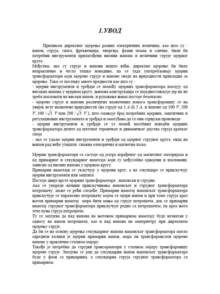 Skripta Naponski Merni Transformator | PDF