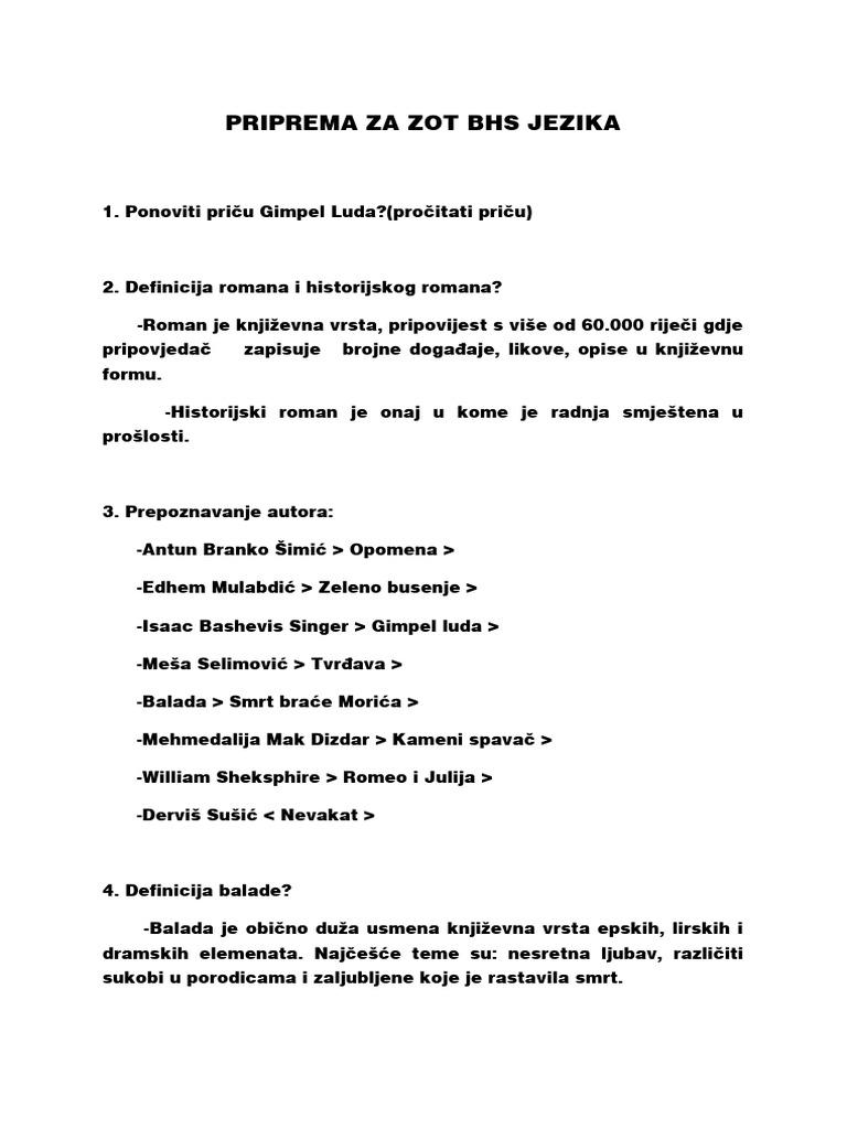 Pitanja Za ZOT | PDF