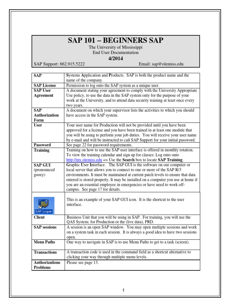 Sap 101 Beginners 2014 HHH | PDF | Icon (Computing) | Menu (Computing)