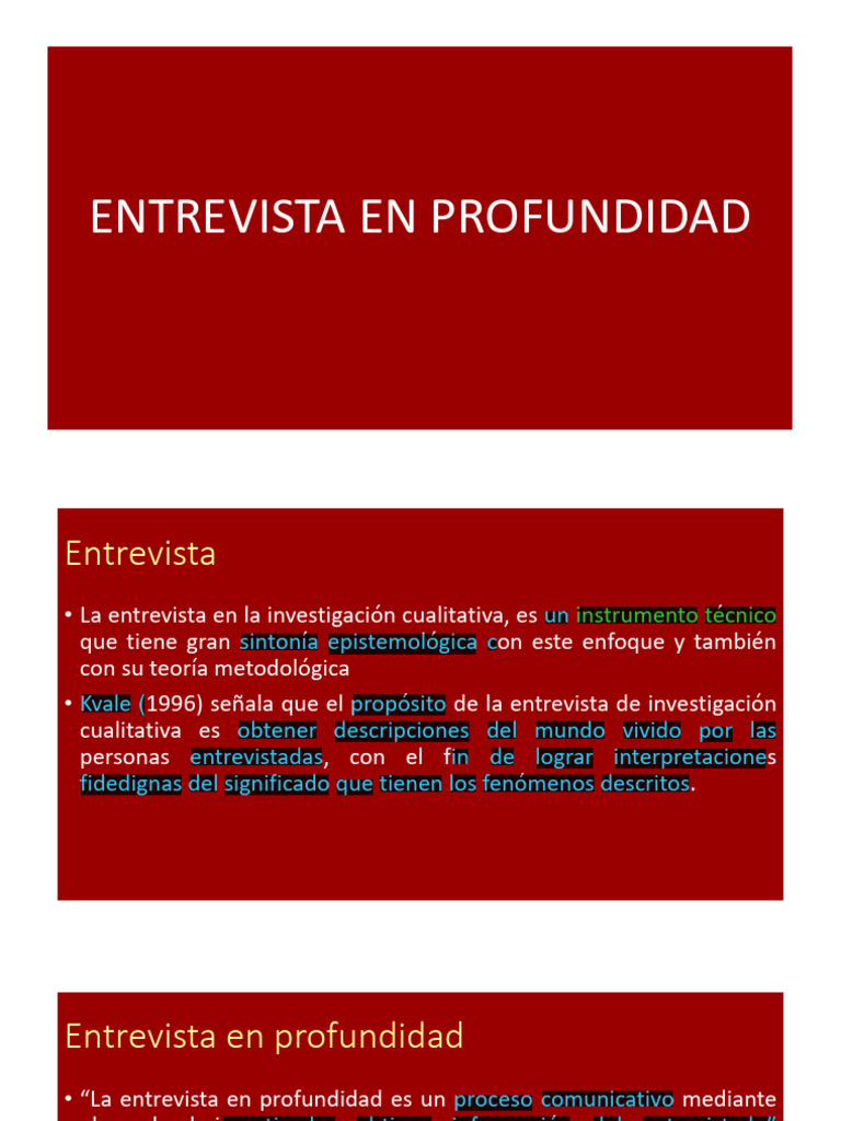 Entrevista en Profundidad | PDF | Cuestionario | Epistemología