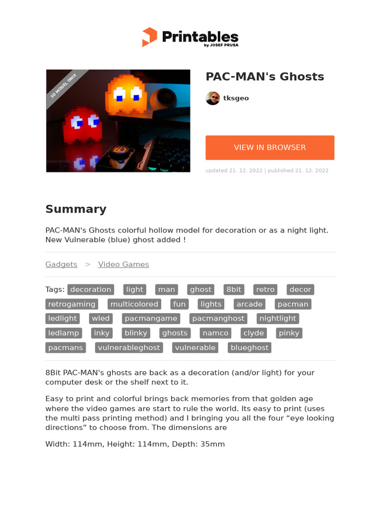 Colorful PAC-MAN Ghosts Night Light | PDF | Creative Commons License