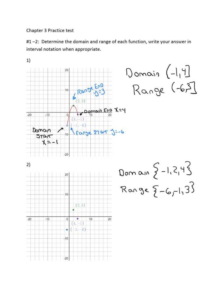 Chapter 3 Practice Test | PDF | Function (Mathematics) | Derivative