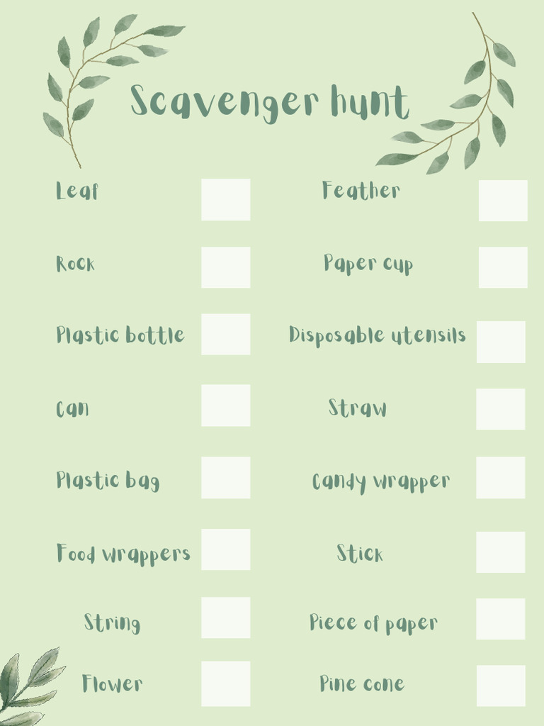 Scavenger Hunt Activity | PDF