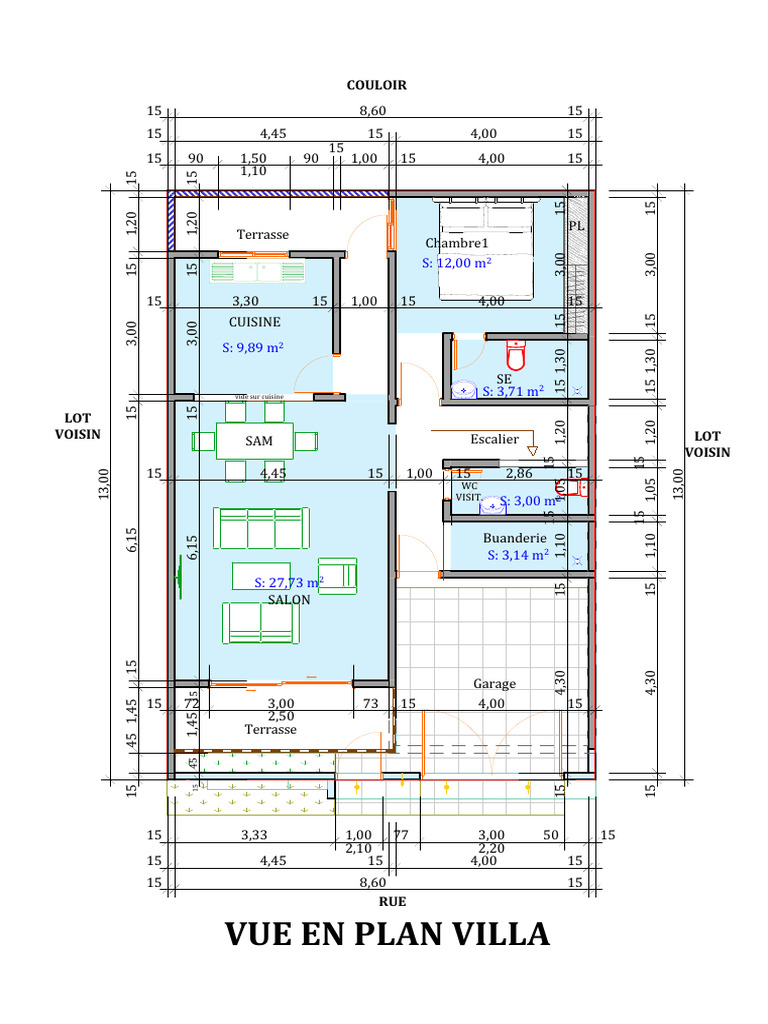 Villa Floor Plan and Dimensions | PDF