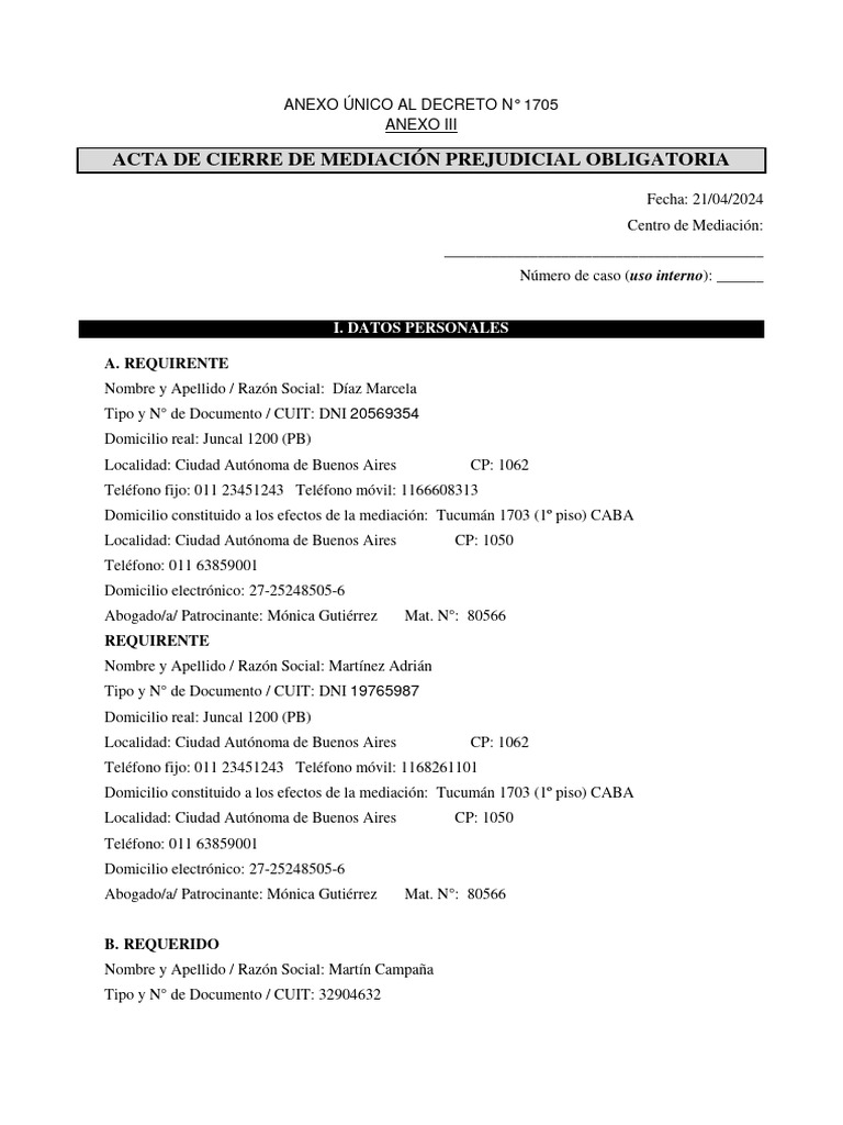 Acta de Cierre PDF | PDF