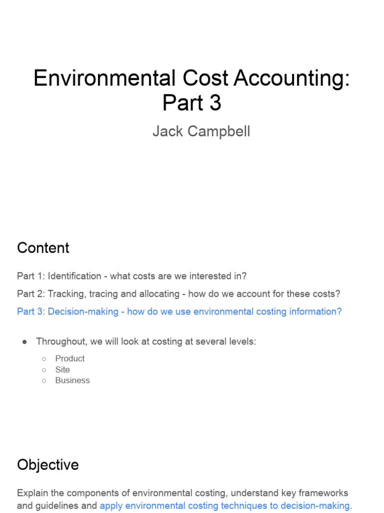 AC230 Week8 Environmental Costing - Part 3 Loop. | PDF | Life Cycle ...
