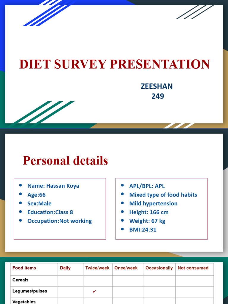 Zeeshan Diet Survey New | PDF
