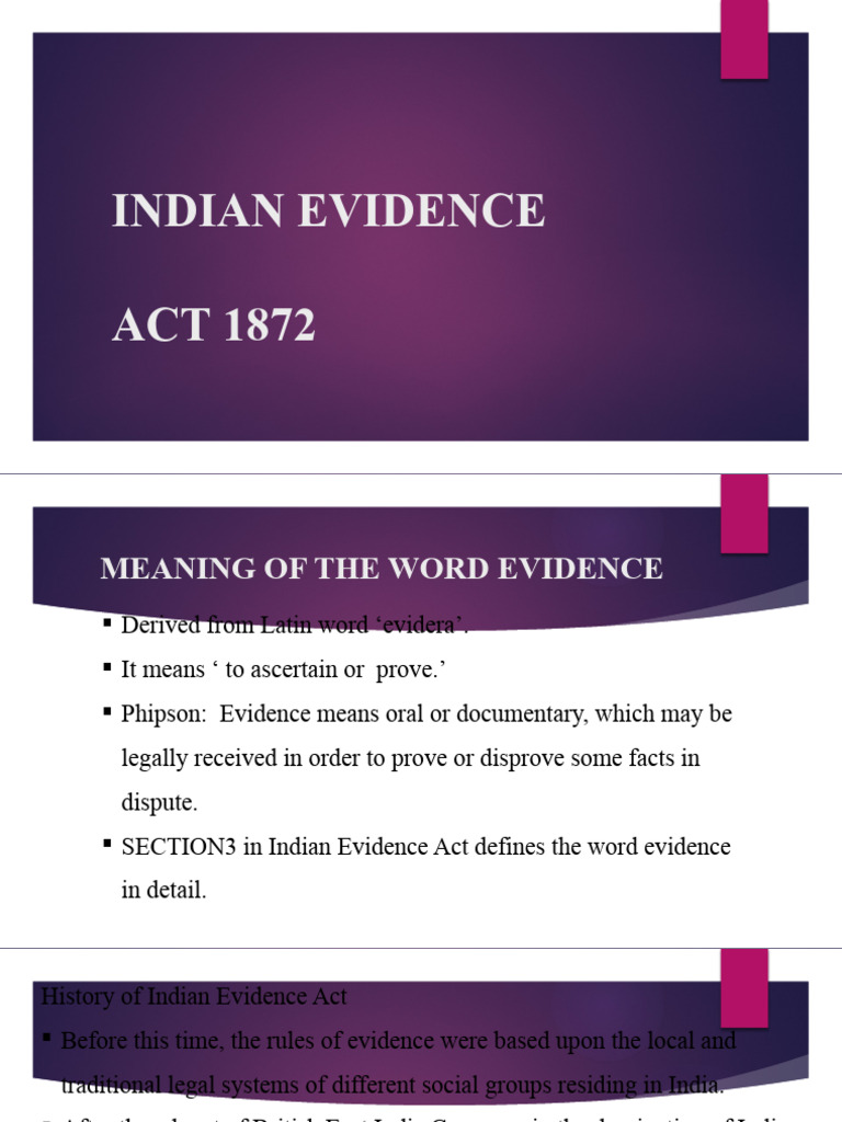 Indian Evidence Act | PDF | Evidence (Law) | Evidence