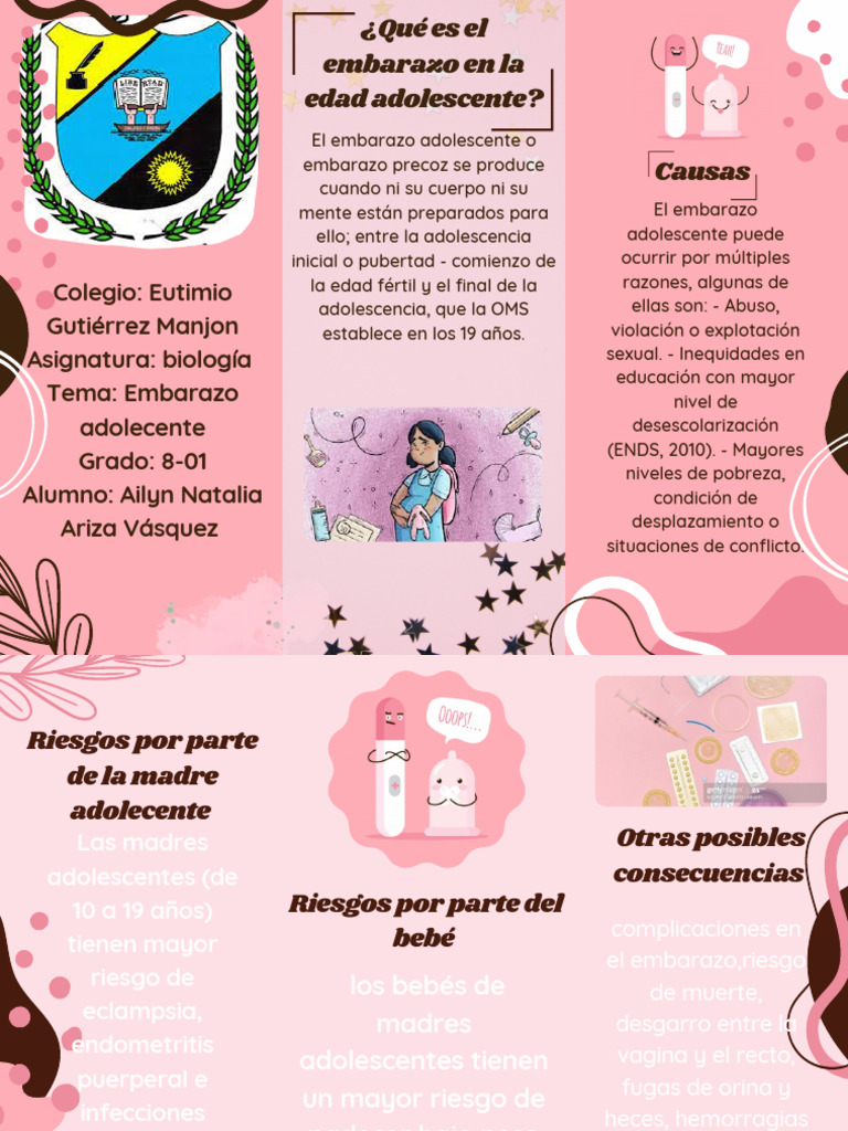 Folleto Sobre El Embarazo Adolescente | Descargar gratis PDF | El embarazo | Embarazo en la ...