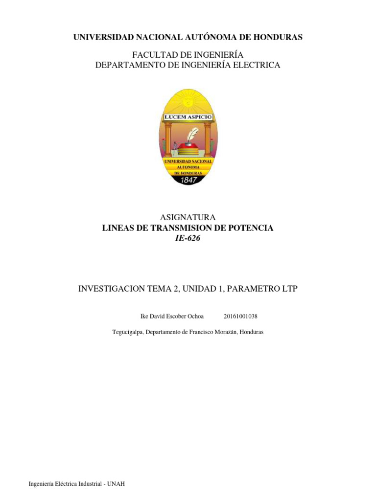 Investigacion 1, Tema 1 Unidad 2, Lineas de transmision | PDF | Transmisión de energía eléctrica ...