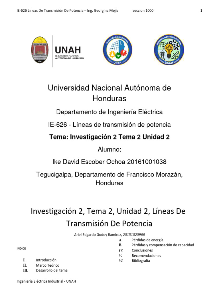 Investigacion 2, Tema 2 Unidad 2, Lineas de transmision | PDF | Transmisión de energía eléctrica ...