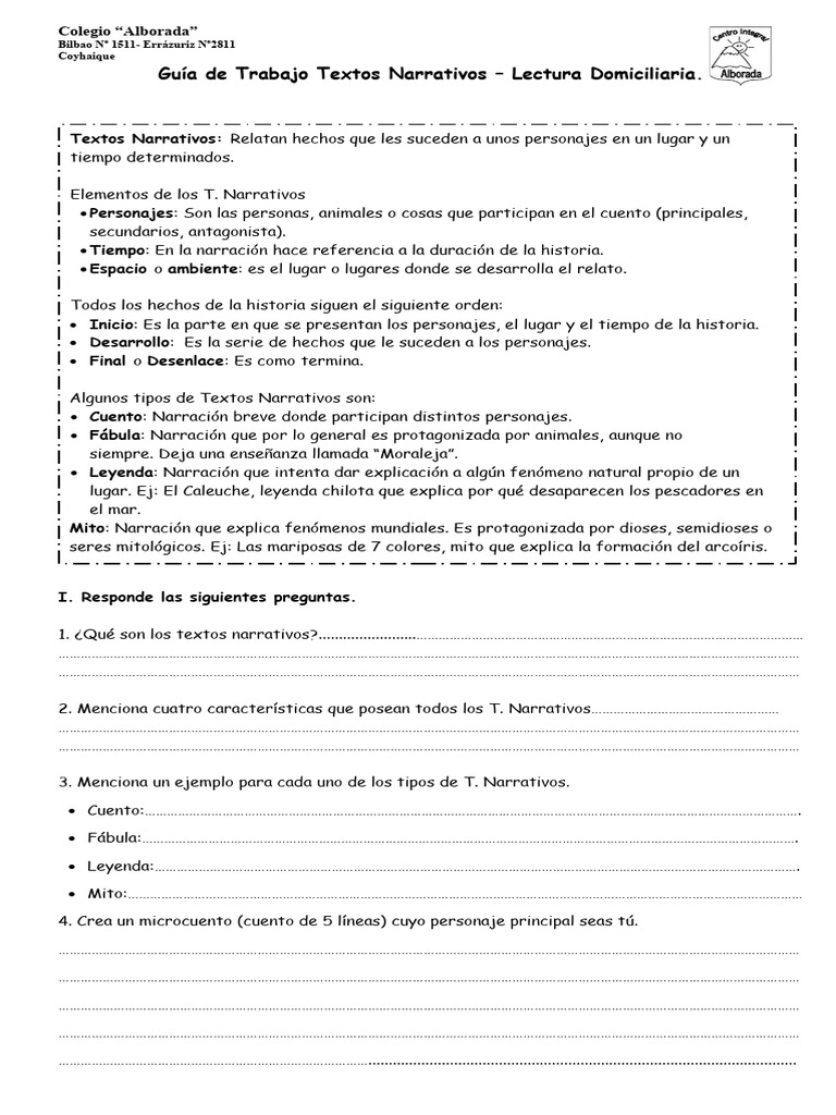 Textos Narrativos Libro Elección GUIA CASA | PDF | Narración