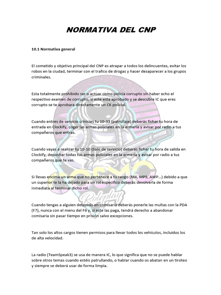 Normativa CNP | Descargar gratis PDF | Policía | Crímenes