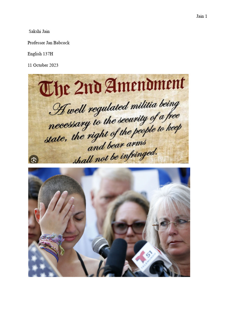 Rhetorical Analysis Essay | PDF | Second Amendment To The United States ...