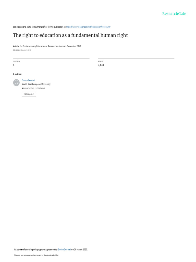 Right to Education as a Human Right | PDF | Justice | Crime & Violence