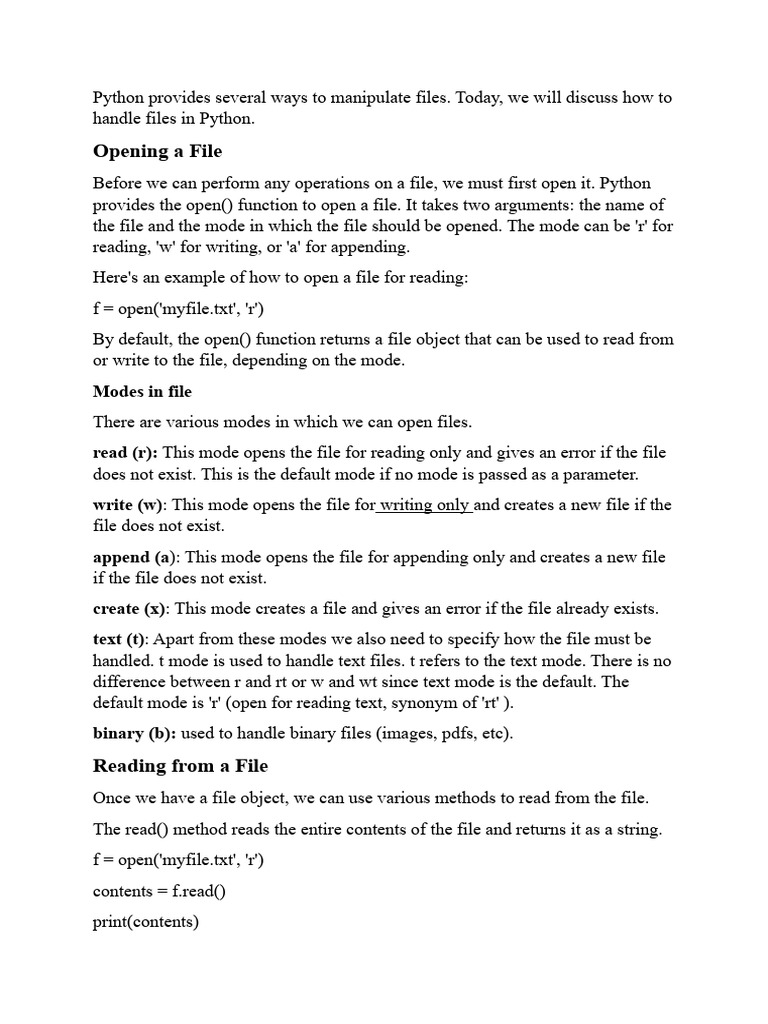 File Handling notes | PDF | Text File | Parameter (Computer Programming) File Handling notes | PDF | Text File | Parameter (Computer Programming)