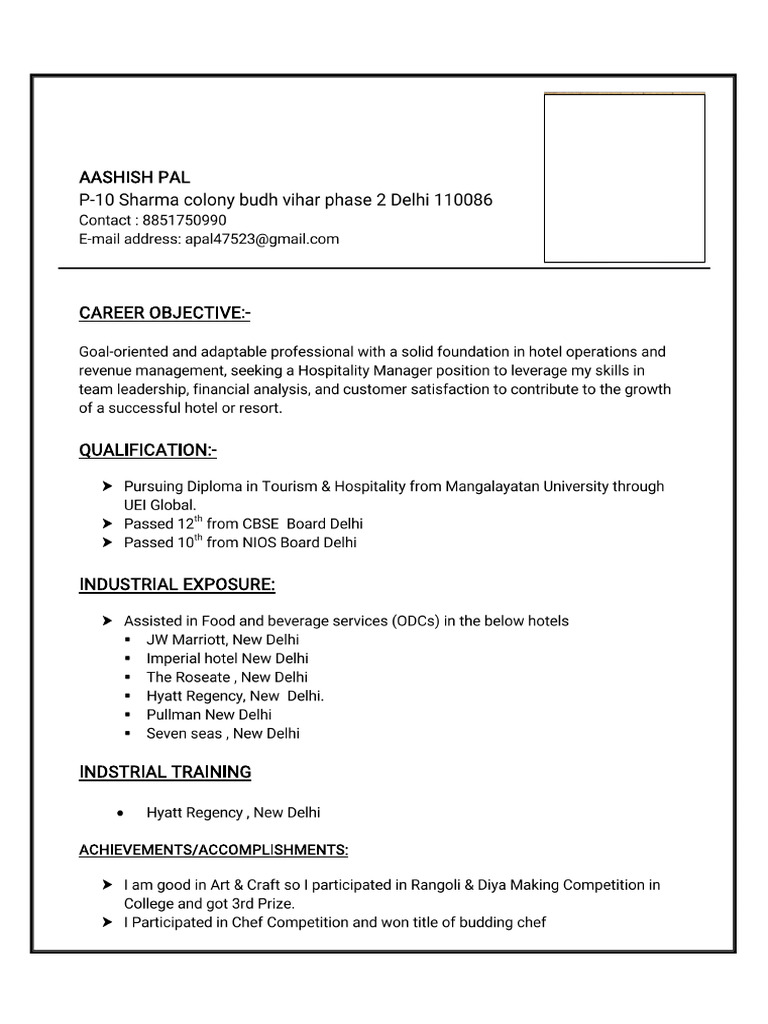 Resume Aashish 1 | PDF | Career & Growth | Self-Improvement