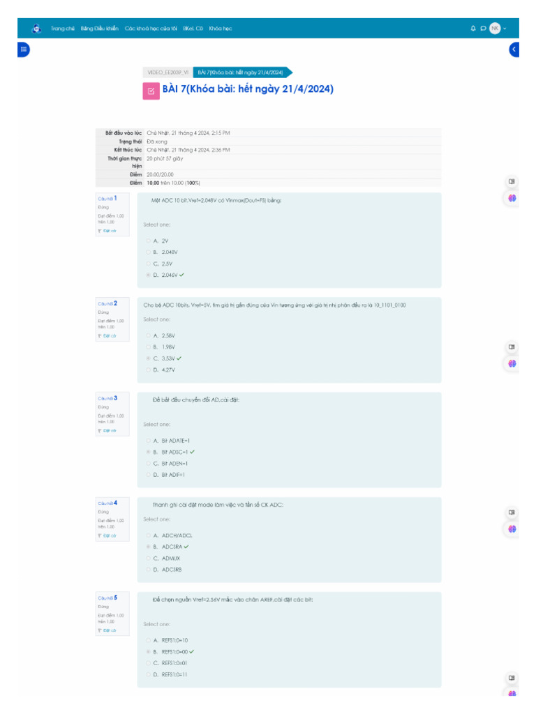 Screencapture Lms Hcmut Edu Vn Mod Quiz Review Php 2024 04-21-15!29!16 | PDF