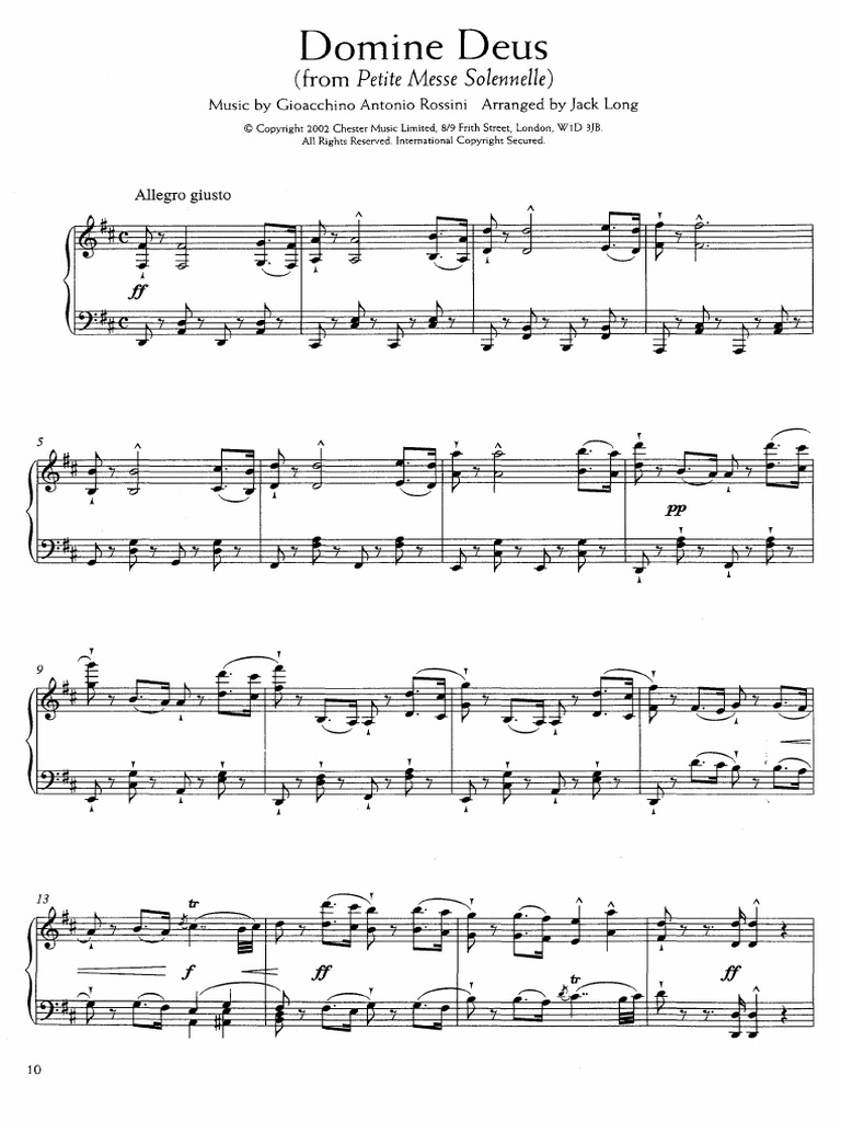 ROSSINI, G - Petite Messe Solennelle - Domine Deus | PDF