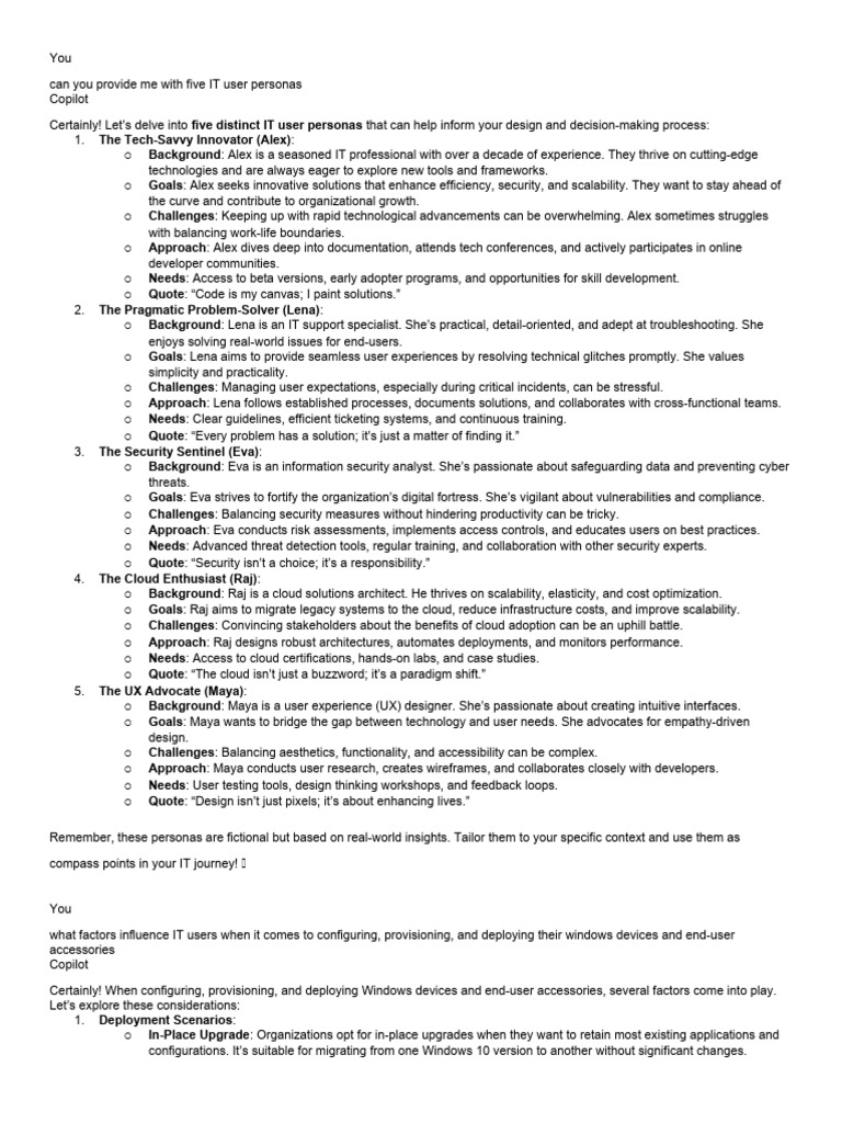 Personas | Download Free PDF | Cloud Computing | Outsourcing