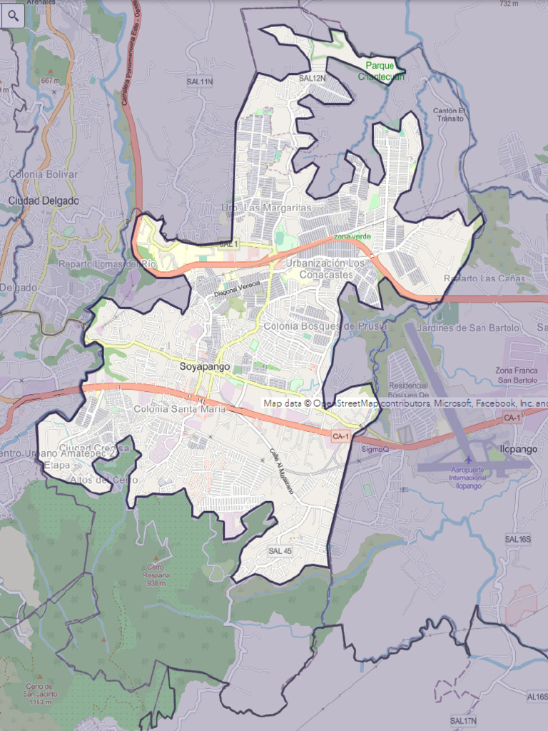 Mapa de Area Urbana de Soyapango | PDF