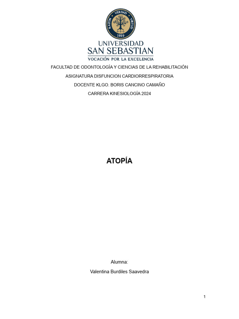 Atopía: Impacto en el Sistema Cardiorrespiratorio | PDF | Alergia ...