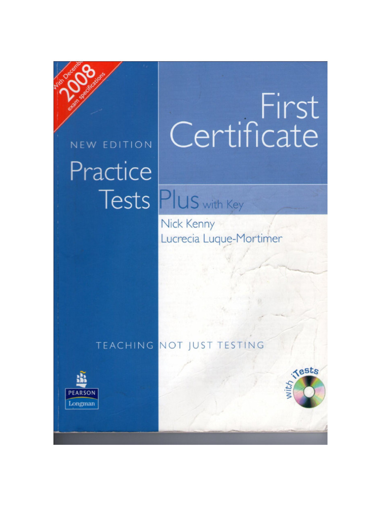 First Certificate Practice Tests Plus 2008 Edition Longman | PDF