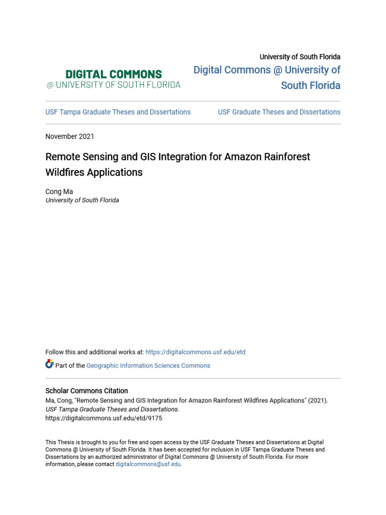 Remote Sensing and GIS Integration for Amazon Rainforest Wildfire | PDF | Spatial Analysis ...