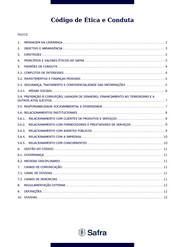 Codigo de Etica e Conduta - Versao WEB | PDF | Conformidade regulatória ...