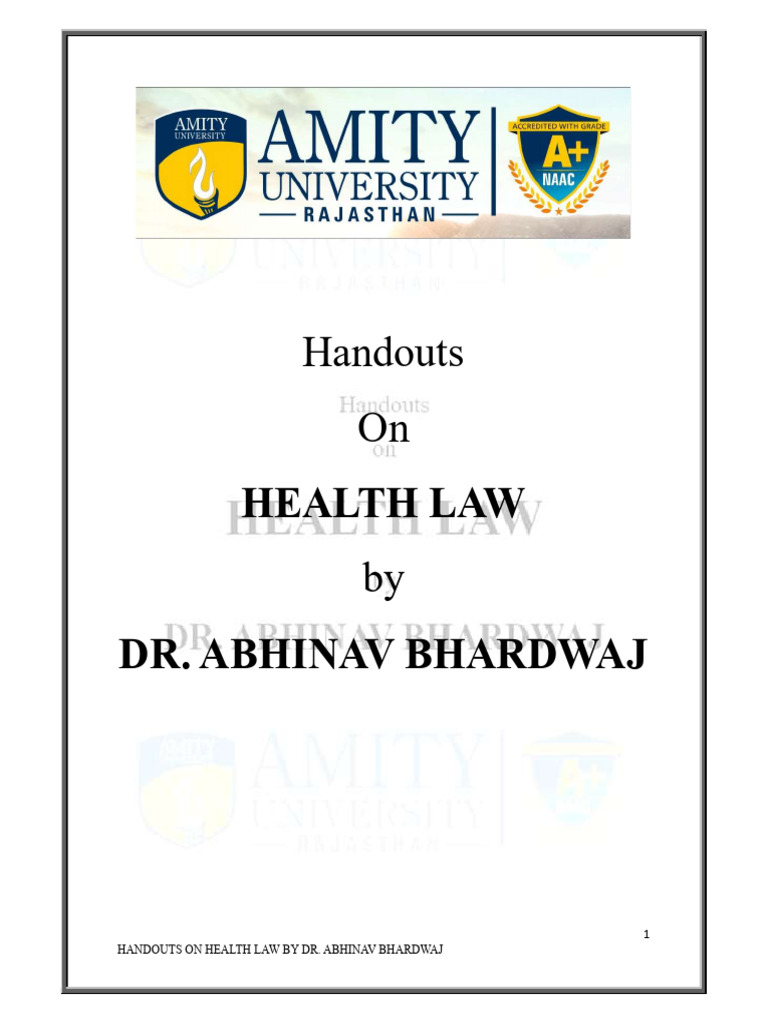 Handouts for Health Law | PDF | Trips Agreement | Medical Ethics