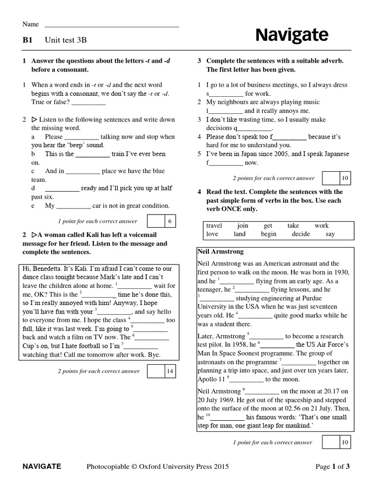 Unit Test 3b Pdf Neil Armstrong Apollo 11