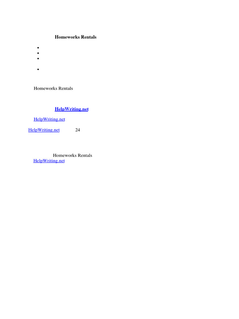 Homeworks Rentals - Your One-Stop Shop For All Your Rental Needs | PDF ...