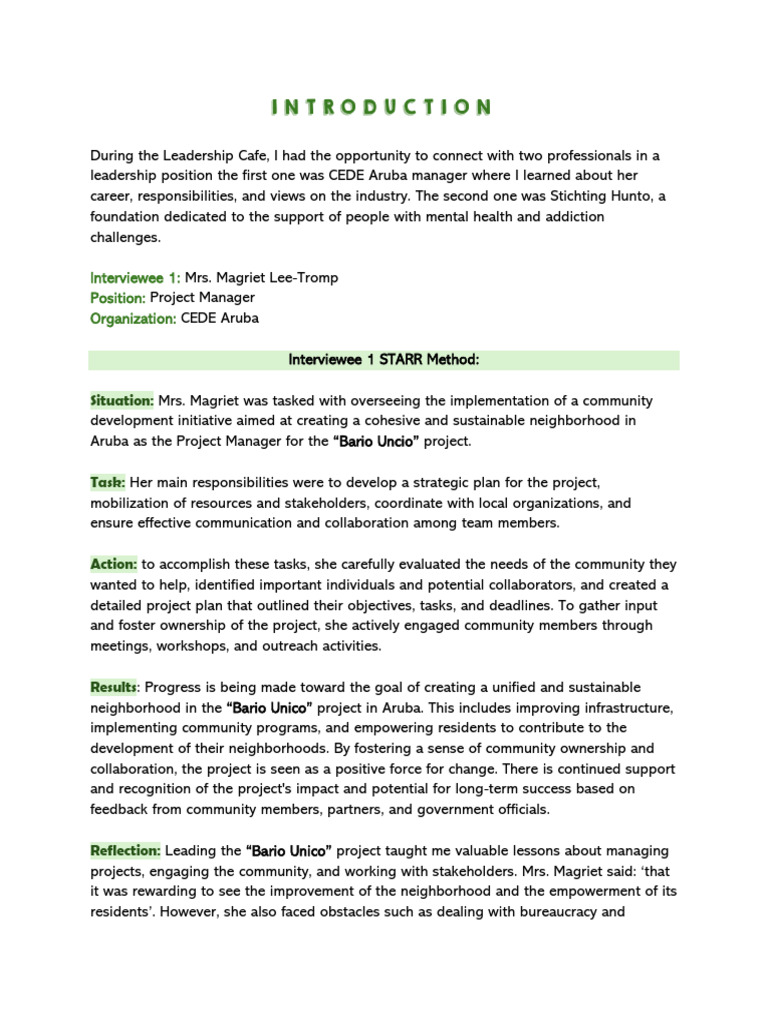 Leadership Cafe Interview - Jamilenn Jacobs | PDF | Leadership | Community