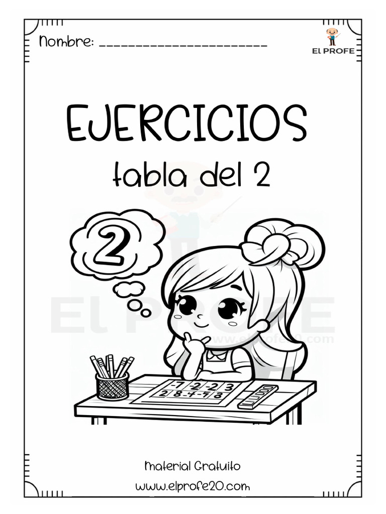 Fichas de Ejercicios Tabla Del 2 Elprofe20 | PDF