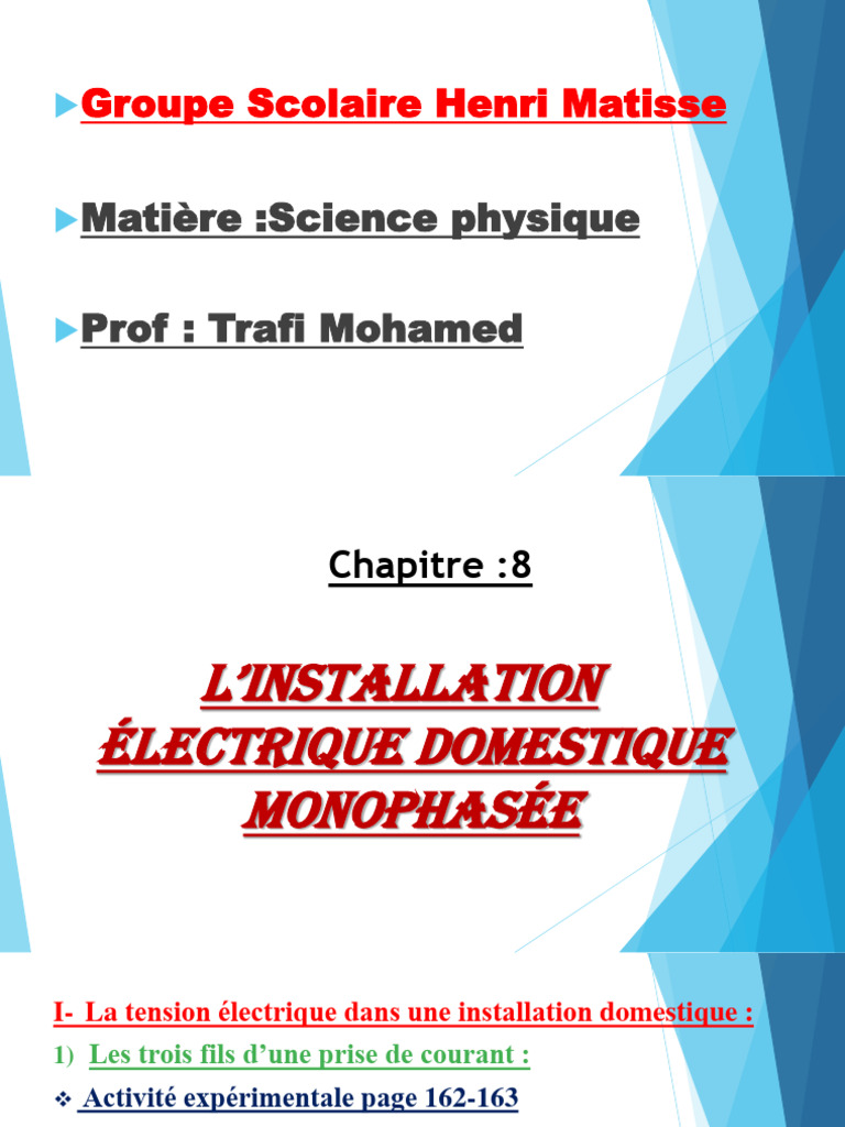 L Installation Electrique Domestique Cours 4 | PDF | Électromagnétisme ...
