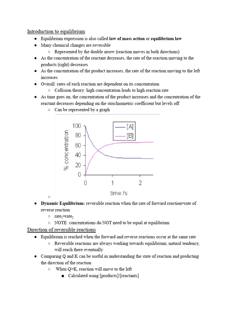 AP Chem Unit 7 Notes | PDF | Chemical Equilibrium | Chemical Reactions