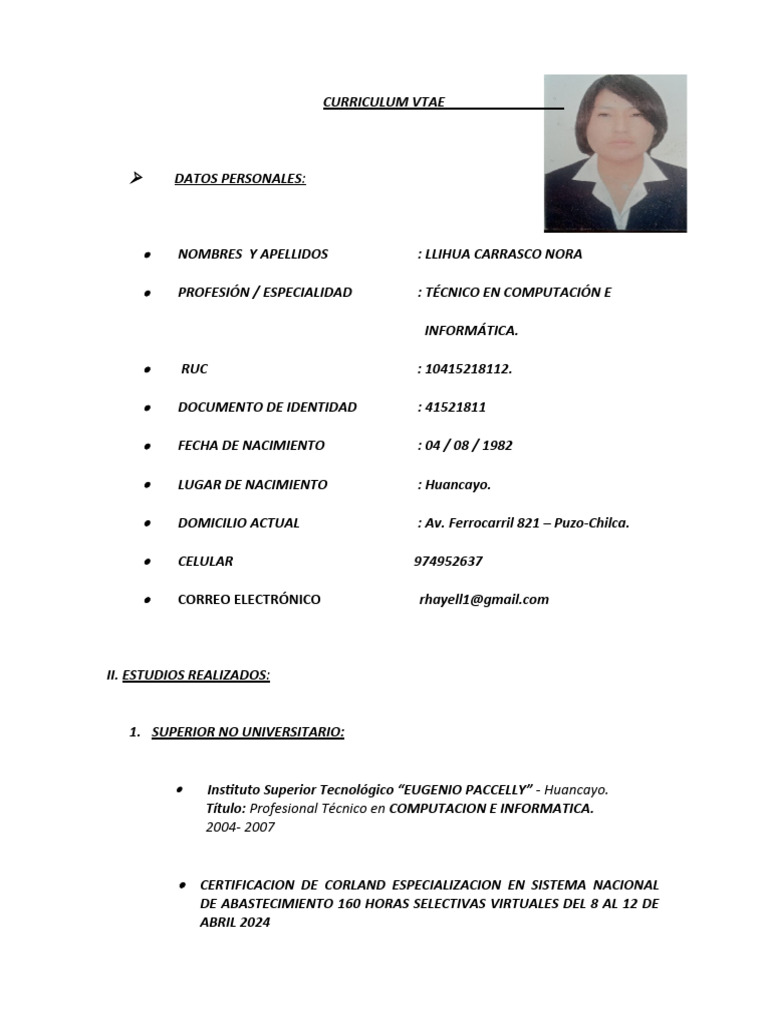 Curriculum Vitae. | PDF | Contador | Economias