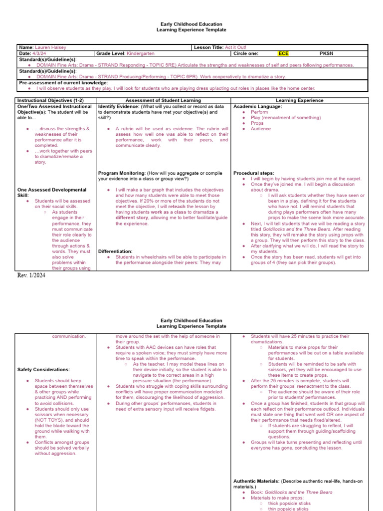317 Drama Lesson Plan | Download Free PDF | Rubric (Academic) | Learning