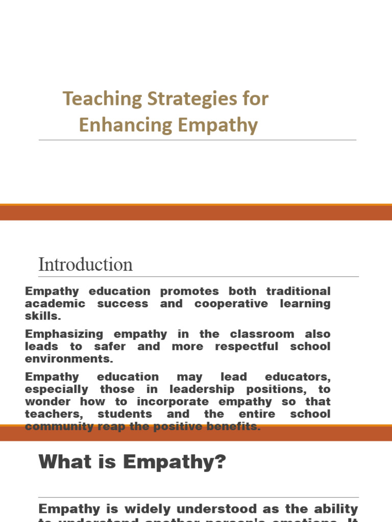 Teaching Strategies For Enhancing Empathy | PDF | Empathy | Sympathy