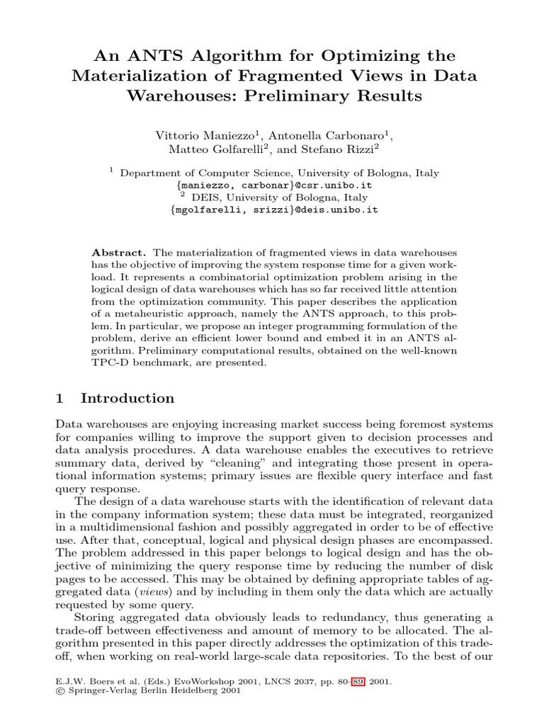 Maniezzo 2001 | PDF | Data | Information Retrieval