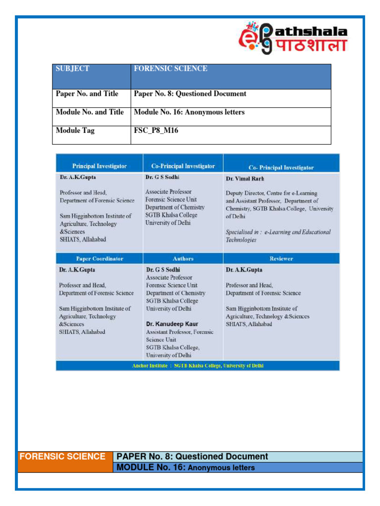 Anonymous Letters | PDF | Forensic Science | Crimes