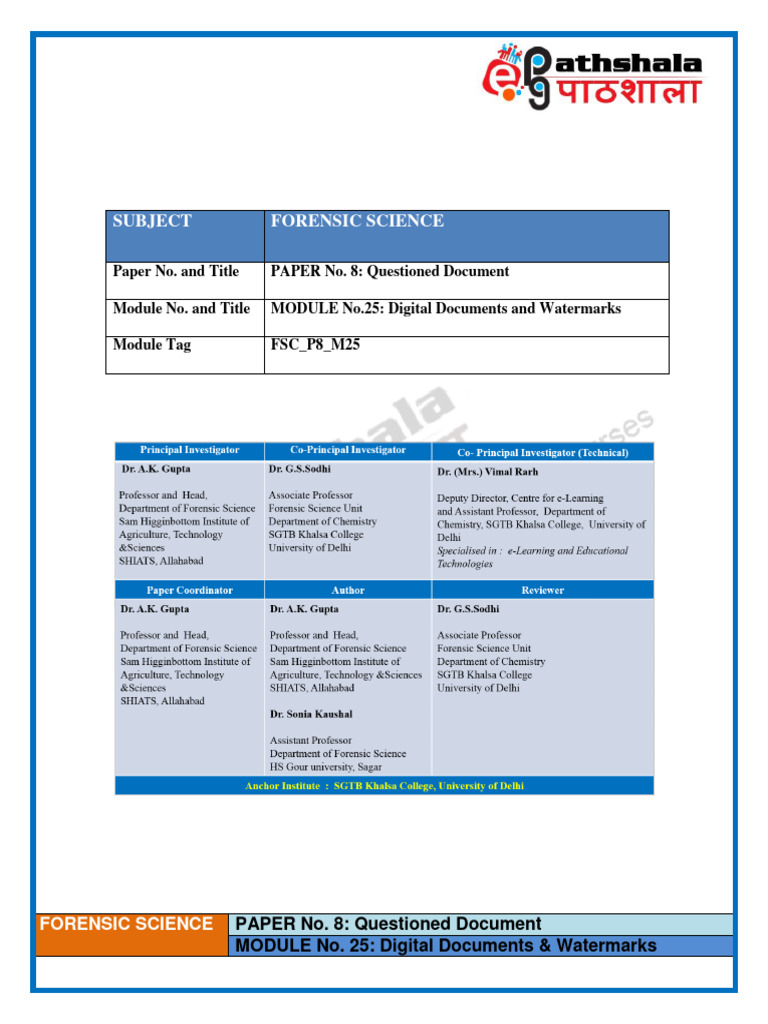 Watermark Production and Forgery Detection | PDF