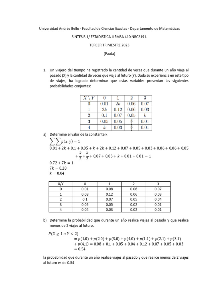 Pauta Sintesis 1 NRC 2191 | PDF | Matemáticas | Matemáticas Aplicadas