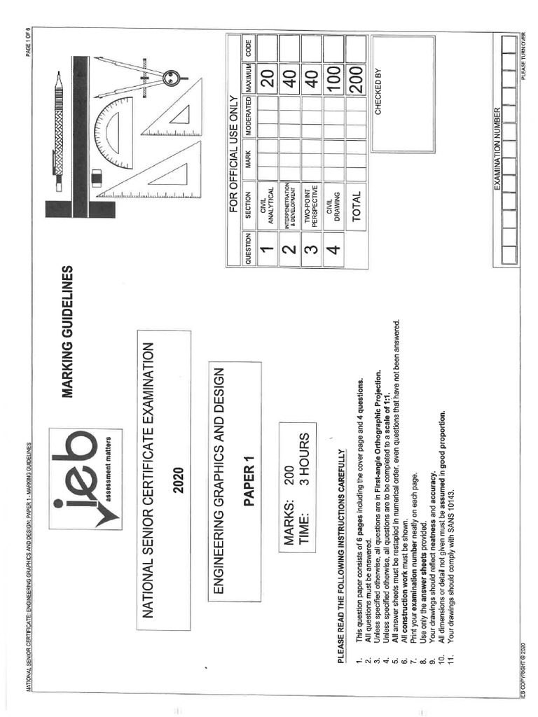 Engineering Graphics and Design P1 Memo 2020 | PDF