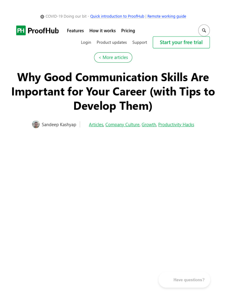 Why Good Communication Skills Are Important For Your Career | PDF